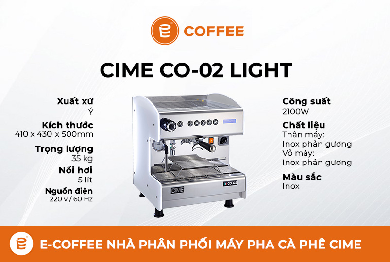 Máy pha cà phê tự động CIME CO-02 LIGHT 01 Group - E-Coffee Việt Nam