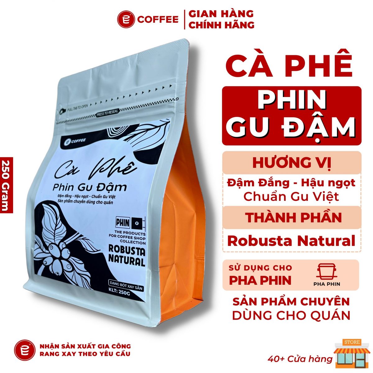 Cà phê pha phin Gu đậm chuyên dùng cho quán với hương vị đậm đắng hậu ...
