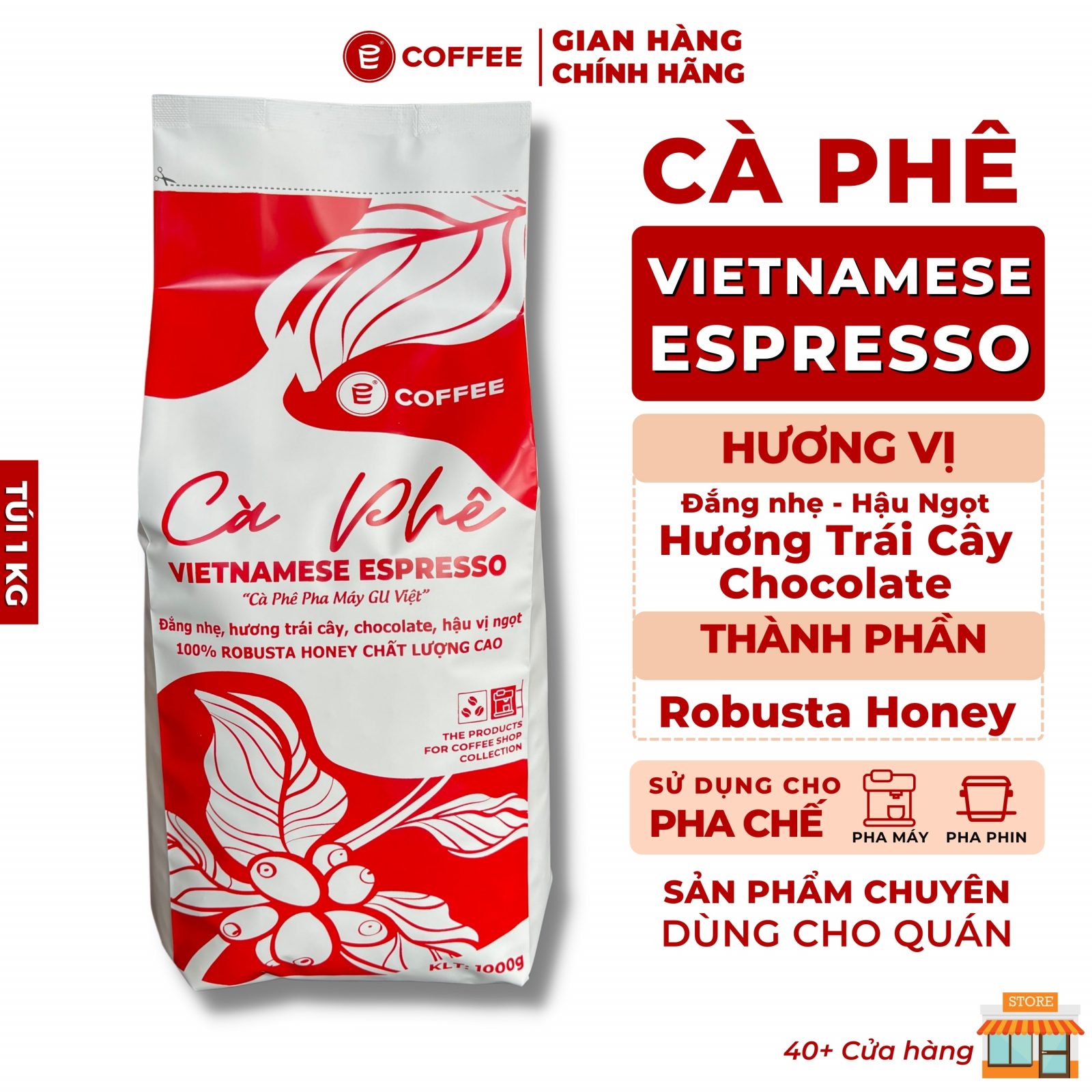 Cafe pha máy Vietnamese Espresso giá sỉ cho quán vị đắng nhẹ hương trái ...