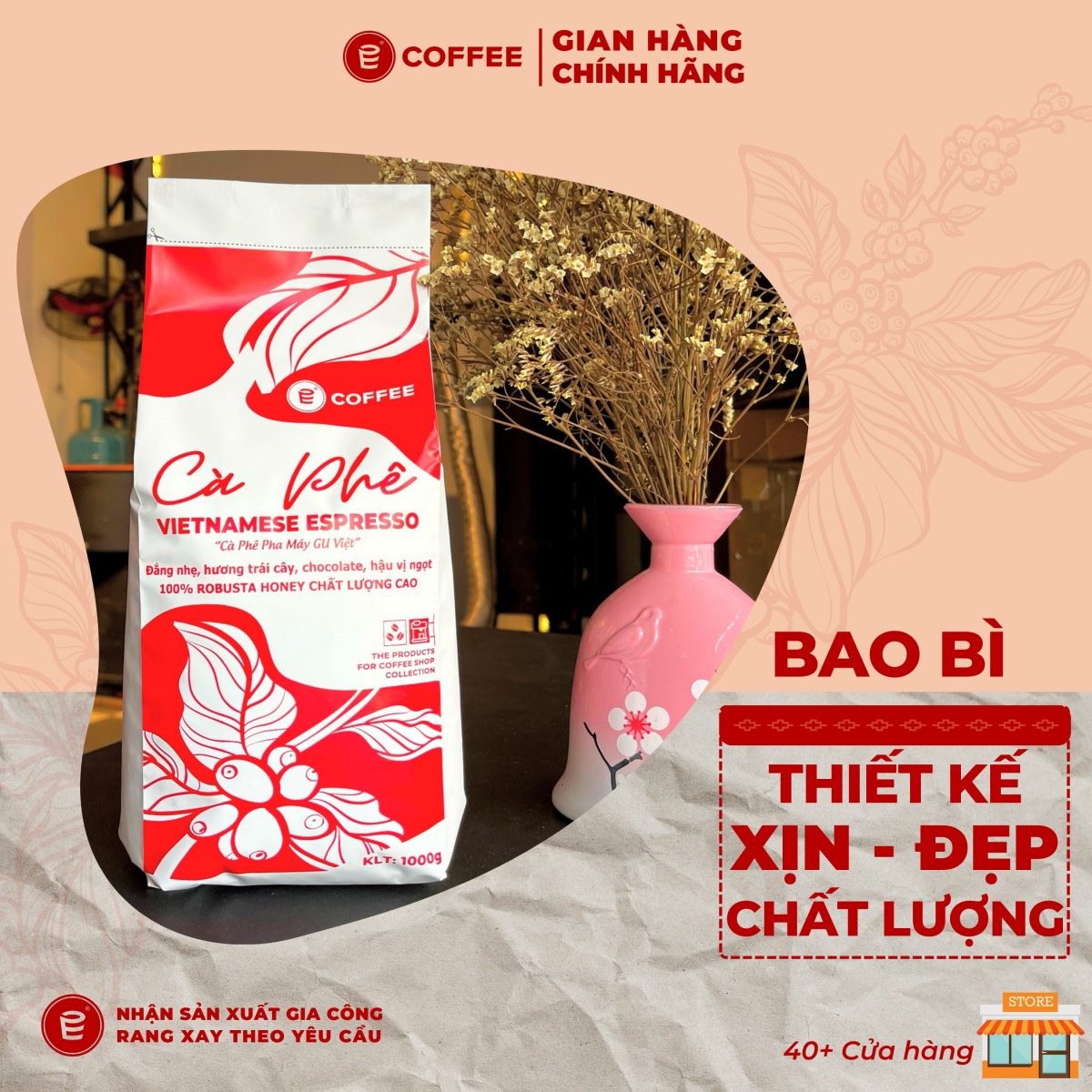 Cafe pha máy Vietnamese Espresso giá sỉ cho quán vị đắng nhẹ hương trái ...